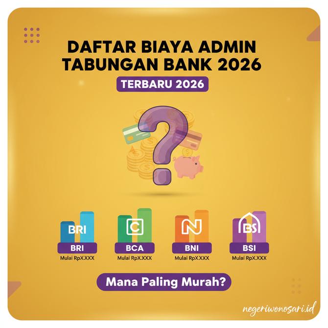 Daftar Rincian Biaya Admin Tabungan Bank BRI BCA BNI dan BSI Terbaru ...